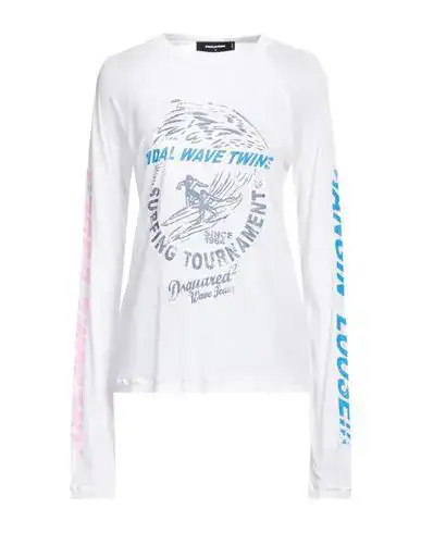 Dsquared2 Printed Long Sleeve T-Shirt In Off White - 71% Off